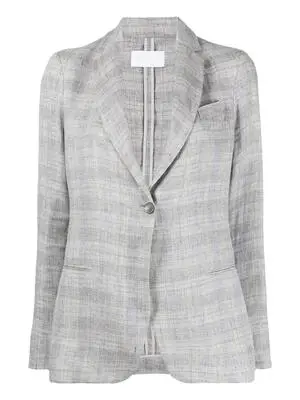 Fabiana Filippi Checked Single-breasted Blazer - Grey