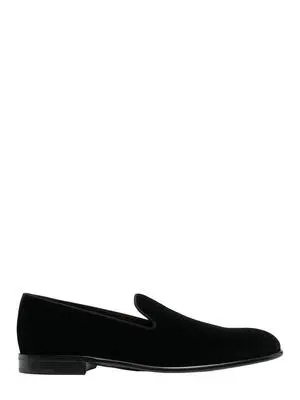 Dolce & Gabbana Piped Velvet Loafers - Black