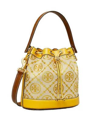 Tory Burch Tory Burch T Monogram Jacquard Bucket Bag Goldfinch