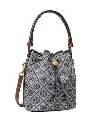 Tory Burch T Monogram Bucket Bag - Tory Navy