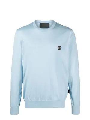 Philipp Plein Logo Patch Sweatshirt - Blue