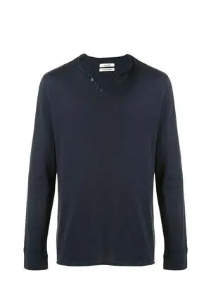 Zadig&Voltaire Long-sleeve V-neck T-shirt - Blue