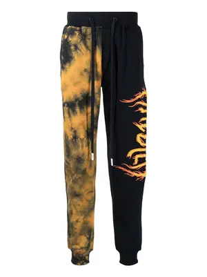 HACULLA. Tie-dye Print Track Pants - Black