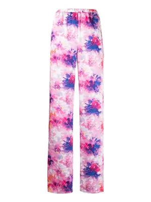 MSGM Floral-print Trousers - Pink