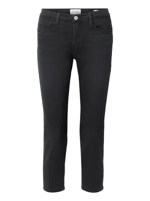 FRAME FRAME Le Garcon Cropped Boyfriend Jeans Black