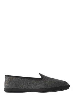 Loro Piana Venice Cashmere-blend Flannel Slippers - Gray
