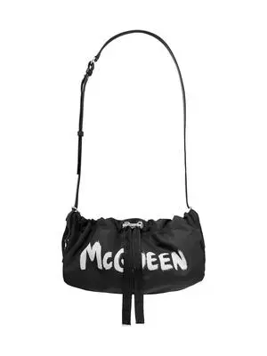 Alexander McQueen The Mini Bundle Leather-trimmed Shoulder Bag - Black
