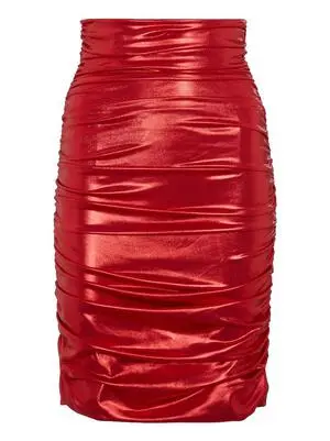 DOLCE & GABBANA High-Rise Foil-Effect Miniskirt