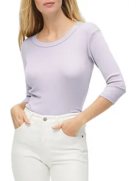 Michael Stars Michael Stars Banded Crewneck Tee Amethyst