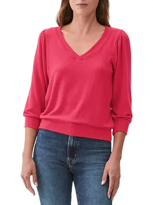 Michael Stars Gabriella V-Neck Top Dark Voltage