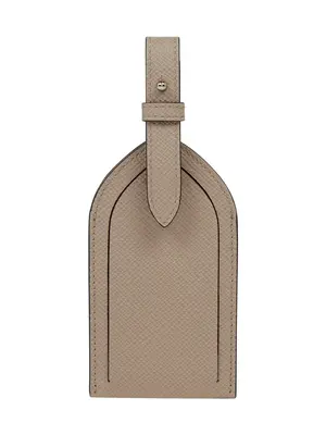 Smythson Smythson Leather Panama Luggage Tag Beige