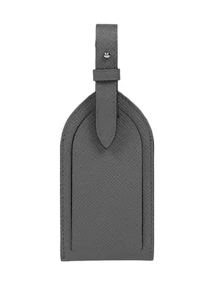 Smythson Smythson Leather Panama Luggage Tag Grey