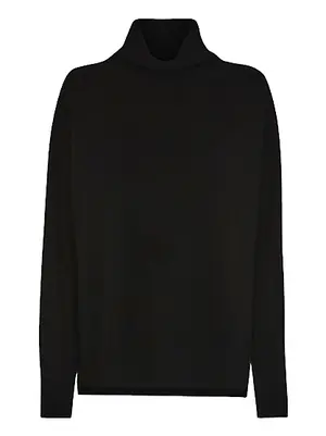 Whistles Cashmere Roll Neck Jumper - Black