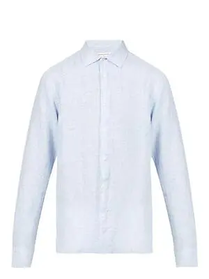 Orlebar Brown Giles Relaxed-fit Linen Shirt - Navy White