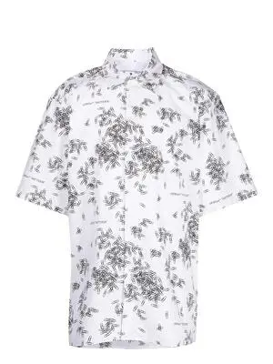 Off-White Paperclip-print Cotton Shirt - White