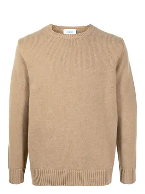 PORTS V Zip-detail Wool Jumper - Neutrals