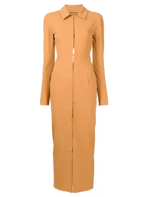 Jacquemus Obiou Fitted Long Dress - Brown