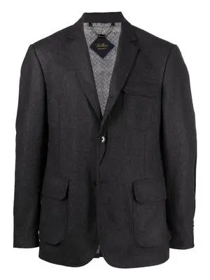 BILLIONAIRE Embroidered-logo Tailored Blazer - Grey