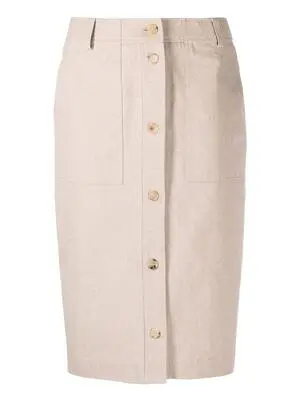 Moschino Button-up Midi Skirt - Neutrals