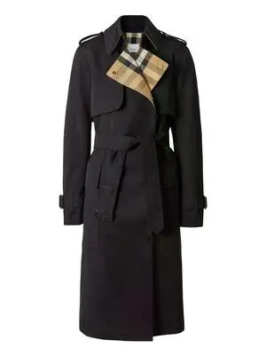 Burberry Gabardine Trench Coat - Black