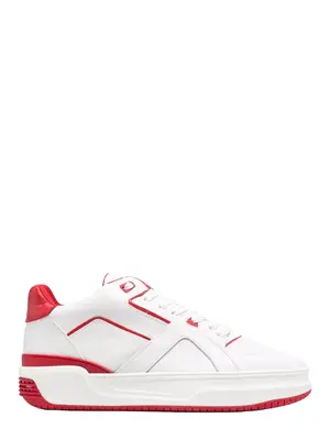 JUST DON Leather Lace-up Sneakers - White
