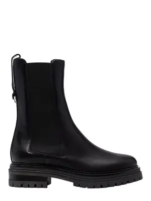 SERGIO ROSSI Ridged Leather Boots
