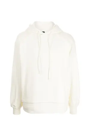 JUUN.J Layered Cotton Hoodie - White