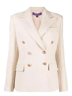 Ralph Lauren Double-breasted Alpaca Wool-blend Blazer - Neutrals