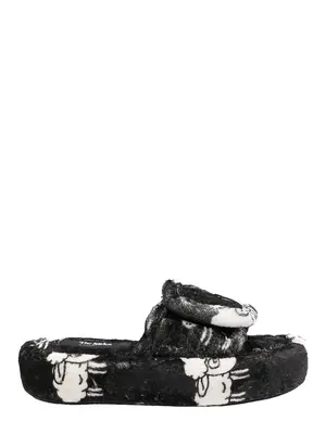 DUOLTD Sheep-pattern Terry Slippers - Black