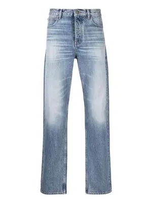 FRAME Washed Straight-leg Jeans - Blue