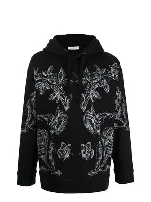 Valentino Garavani Floral Print Hoodie - Black