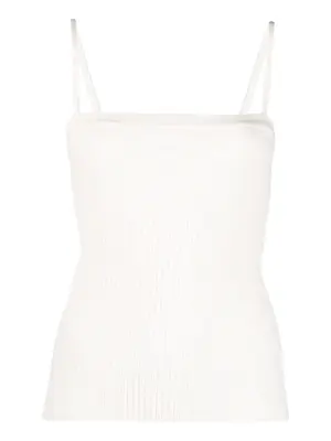 COURREGES Logo-embroidered Tank Top - White