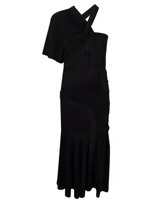 Stella McCartney Single-sleeve Midi Dress - Black