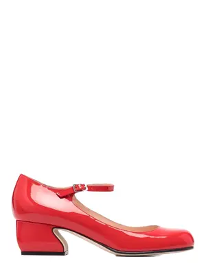 SERGIO ROSSI Patent Leather Pumps - Red