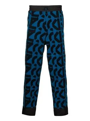 Kenzo Monogram-print Fleece Track Pants - Blue