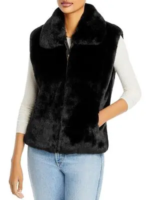 Surell Faux Fur Vest Black