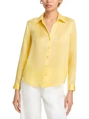 L'Agence L'AGENCE Tyler Silk Blouse Pale Yellow
