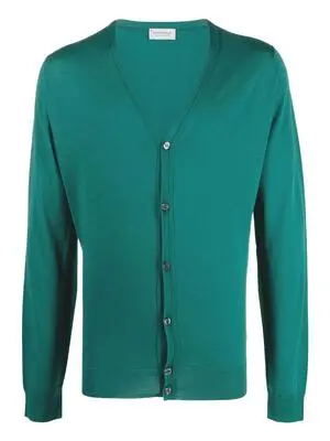 John Smedley Petworth Fine Knit Cardigan - Green