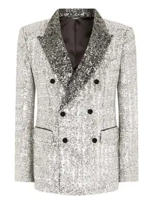DOLCE & GABBANA Dolce & Gabbana Sicilia-Fit Sequin-Embellished Double-Breasted Blazer