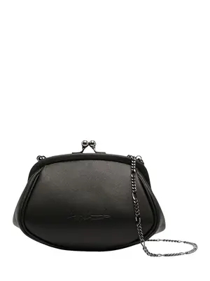 Yohji Yamamoto Clasp Leather Shoulder Bag - Black