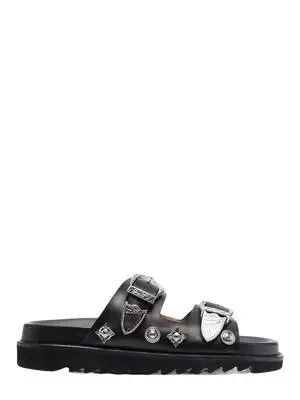 Toga Side-buckle Sandals - Black
