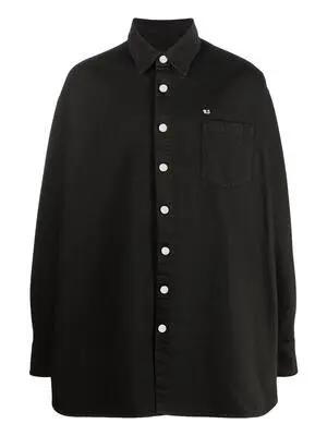 Raf Simons Oversized Logo Denim Shirt - Black