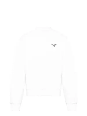 Prada Logo-print Fleece Sweatshirt - White