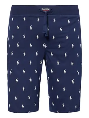 Ralph Lauren Cotton-jersey Logo-print Pyjama Shorts - Cruise Navy Aopp