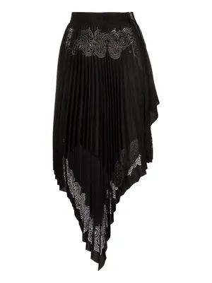 Givenchy Givenchy Pleated Asymmetric Skirt Black