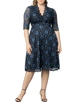 KIYONNA Mon Cheri Lace Cocktail Dress Twilight Noir