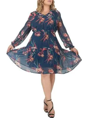 STANDARDS & PRACTICES Standards & Practices Prairie Chiffon Long Sleeve Dress Tropical Mist