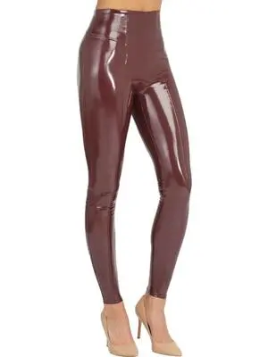 Spanx Faux Patent Leather Leggings - Ruby