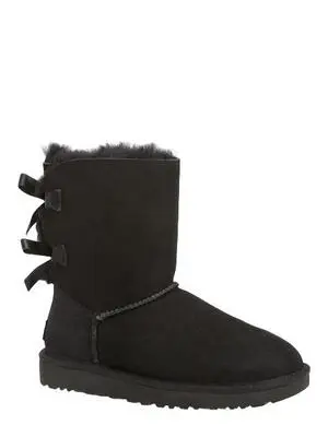 UGG Bailey Bow Ii Genuine Shearling Boots - Black Suede