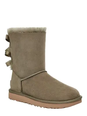 UGG UGG(r) Bailey Bow II Genuine Shearling Boots Burnt Olive